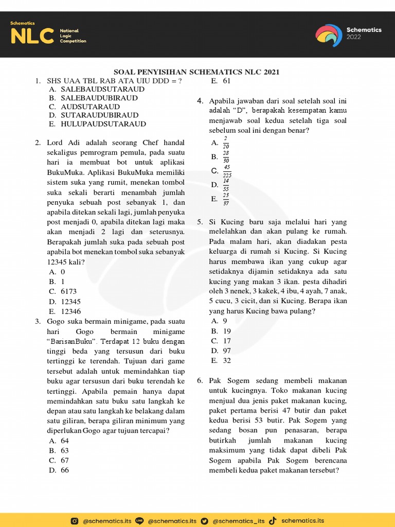 Soal Penyisihan NLC 2021 | PDF