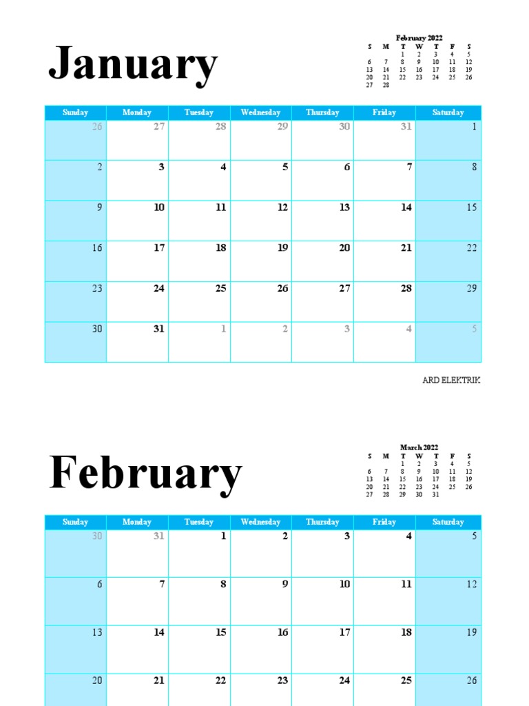 2022 Calendar for ARD ELEKTRIK | PDF