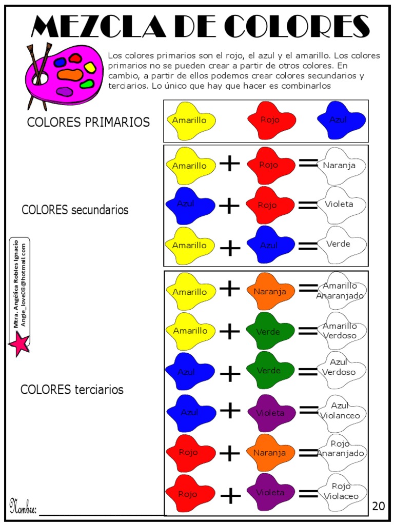 Mezcla de Colores Primarios y Secundarios | PDF | Color | Azul