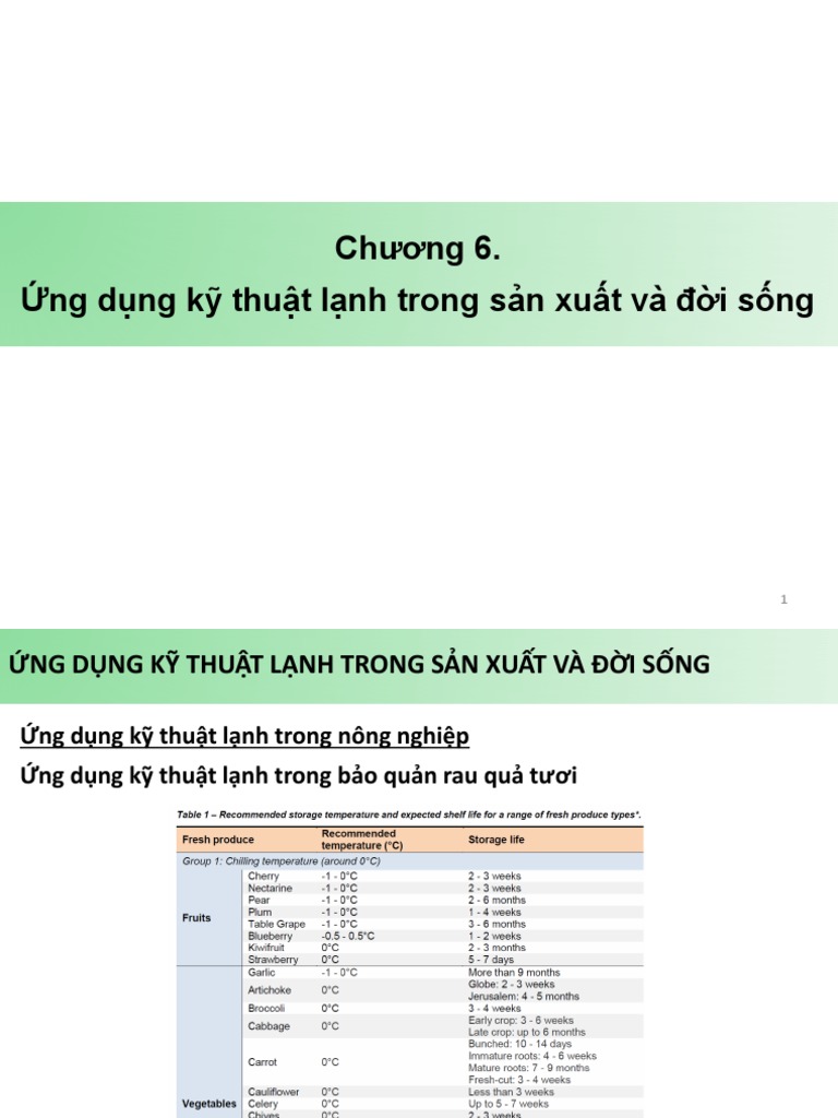 Chuong 6. Ung Dung Ky Thuat Lanh Trong SX Va Doi Song | PDF