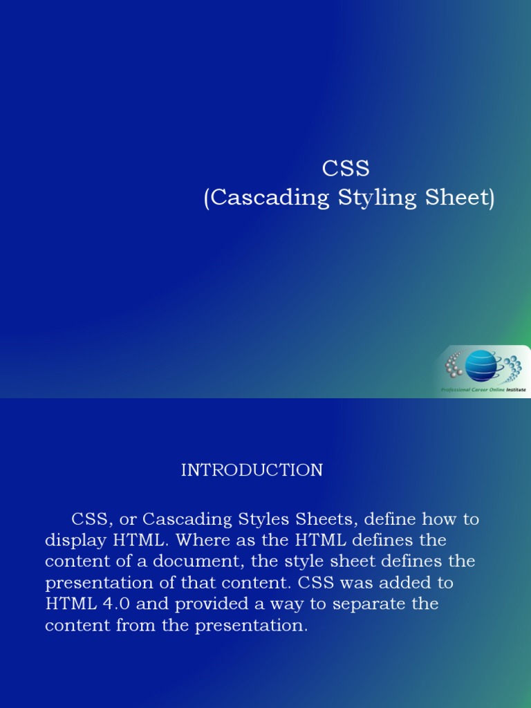 Lecture 12 - CSS | PDF | Html | Html Element Lecture 12 - CSS | PDF | Html | Html Element