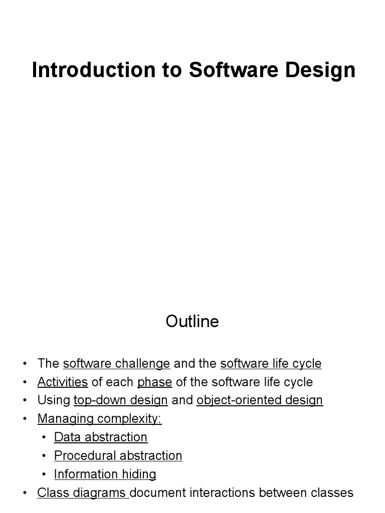 Chapter 1 Software Design | PDF | Class (Computer Programming) | Abstraction (Computer Science)