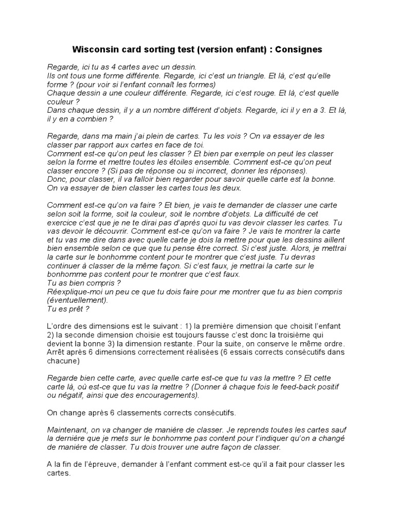 WSCT - Consignes | PDF
