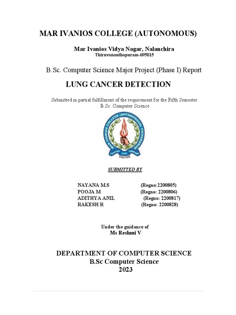 Lung Cancer Detection Report | PDF | Computing | Applied Mathematics