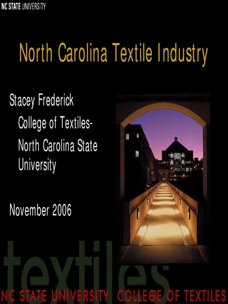 Frederick - Presentation A Ind. Textil Na North Carolina | PDF ...