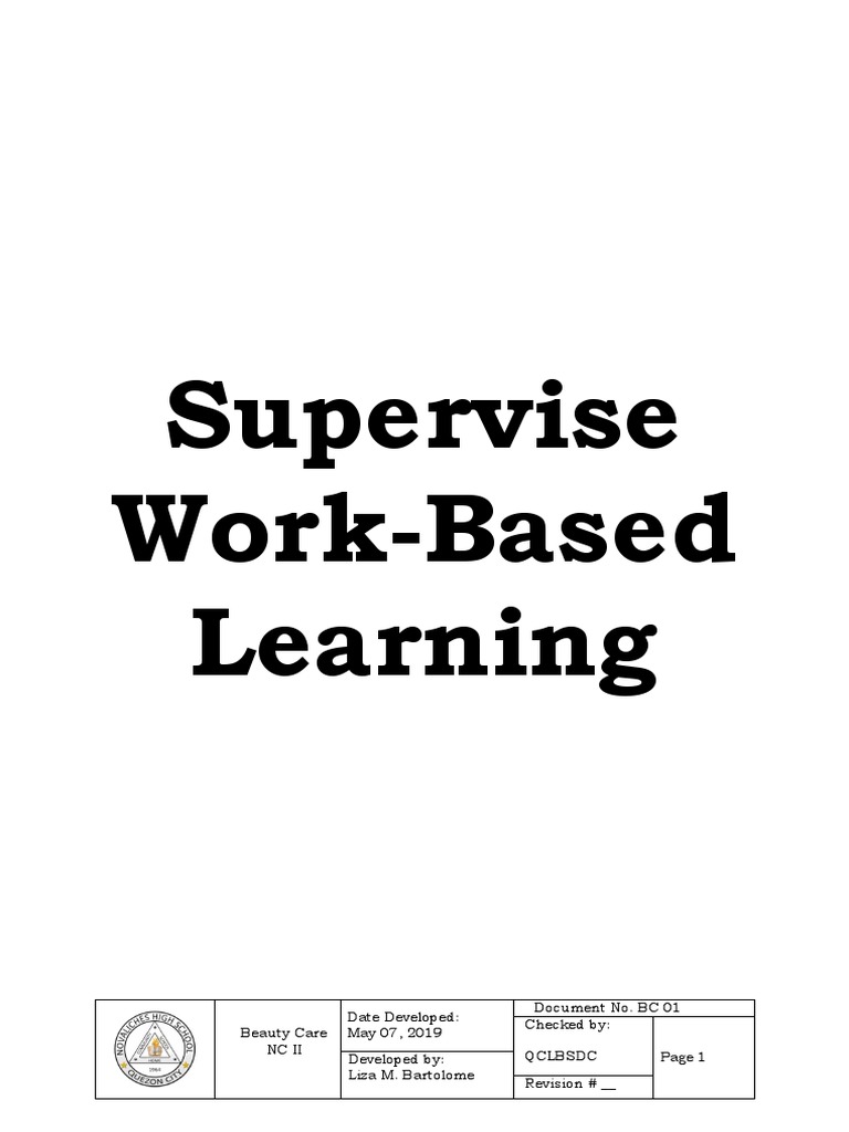 Supervise Work Based Learning | PDF | Massage | Cosmetics