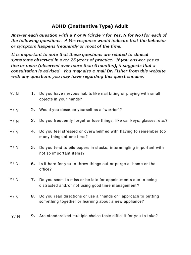 ADHD Adult | PDF | Attention Deficit Hyperactivity Disorder | Mental Health