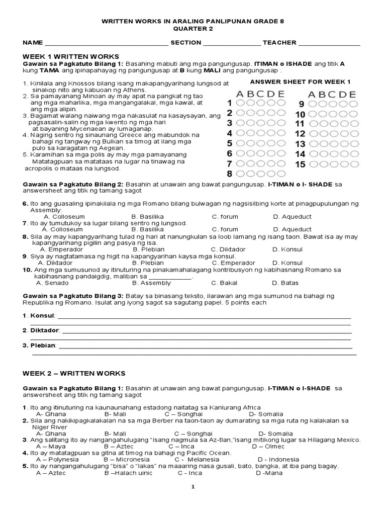 Week 1 Written Works | PDF