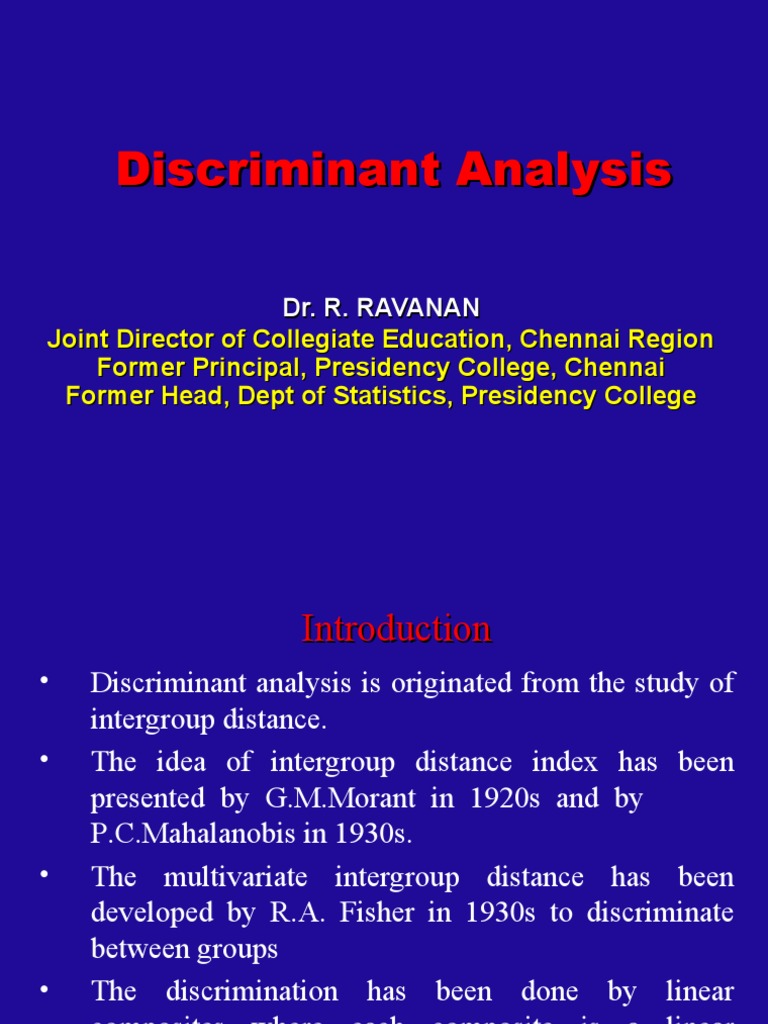 Discriminant Analysis | PDF | Dependent And Independent Variables ...