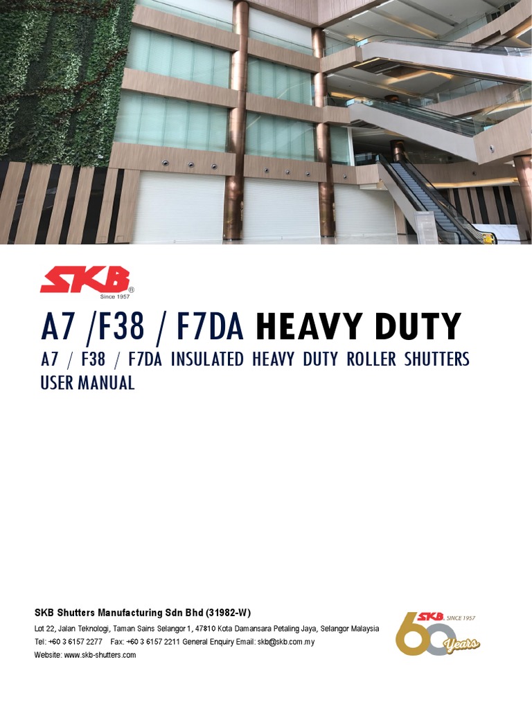 SKB A7 F38 F7DA Heavy Duty Roller Shutters User Manual - 210417 - 001 | PDF | Computers