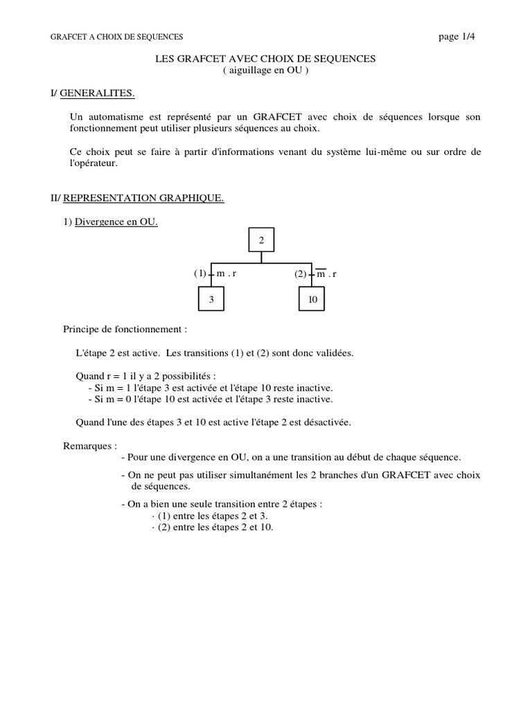 GRAFCET avec Choix de Séquences | PDF | Informatique
