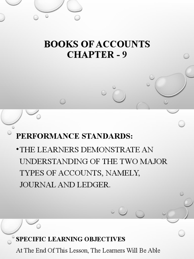 LESSON 9 Books of Accounts | PDF | Debits And Credits | Business Economics