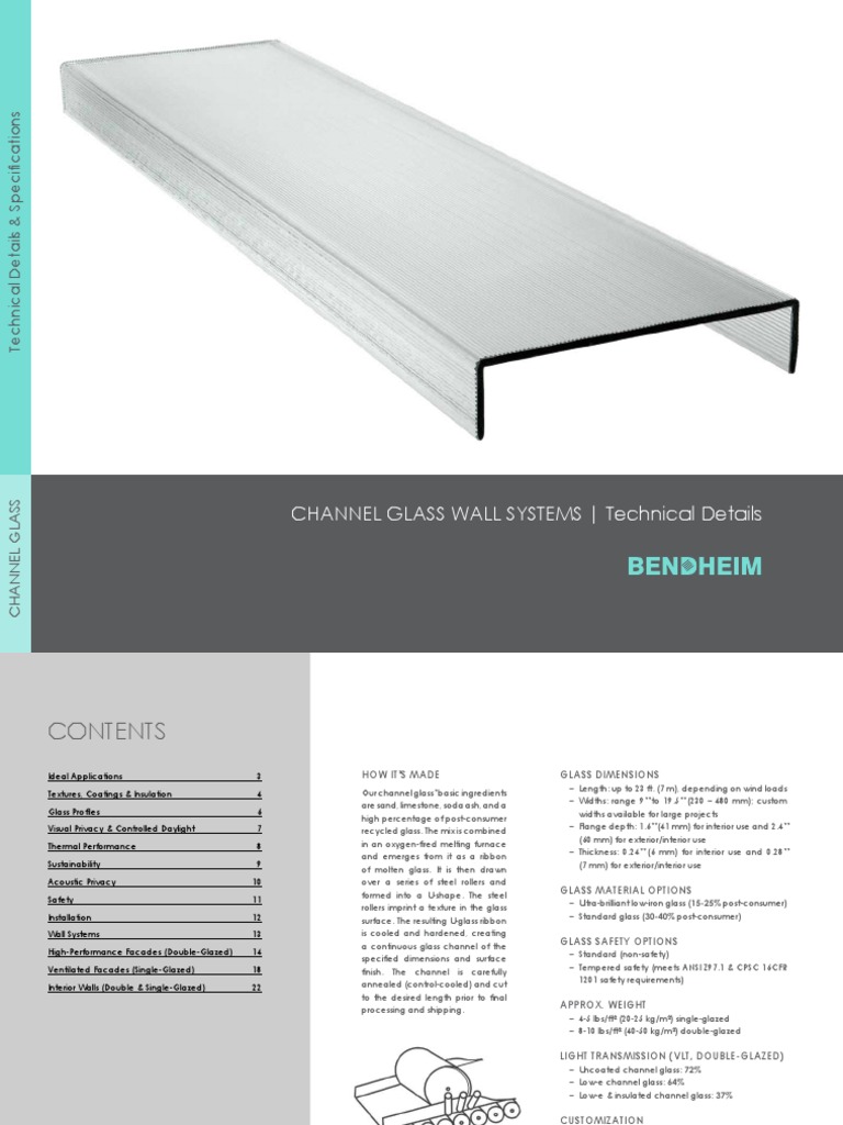 Channel Glass Technical Brochure | PDF | Glasses | Building Insulation