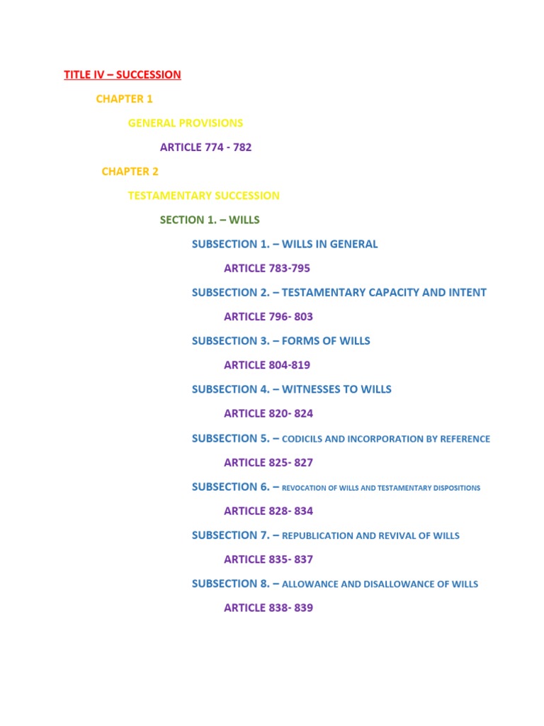 An Analysis of Philippine Law on Succession Covering Testamentary ...