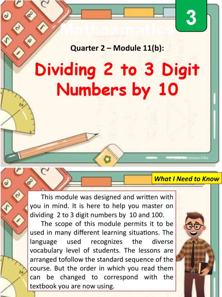 Mathematics 3 Q2 Module 11b | PDF | Division (Mathematics) | Elementary Mathematics