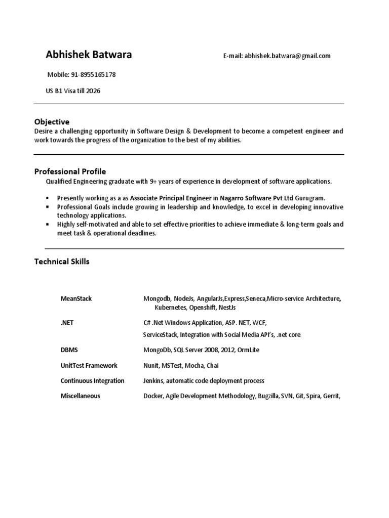 Abhishek Resume PDF | PDF | Application Software | Software