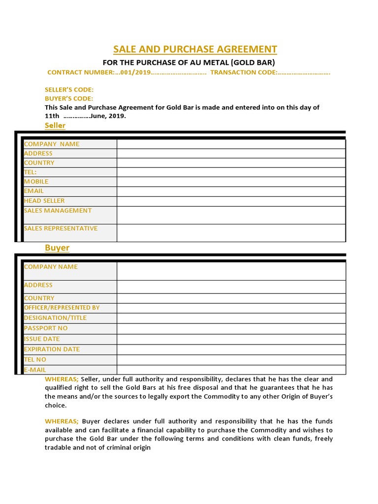 Spa Form | PDF | Letter Of Credit | Sales