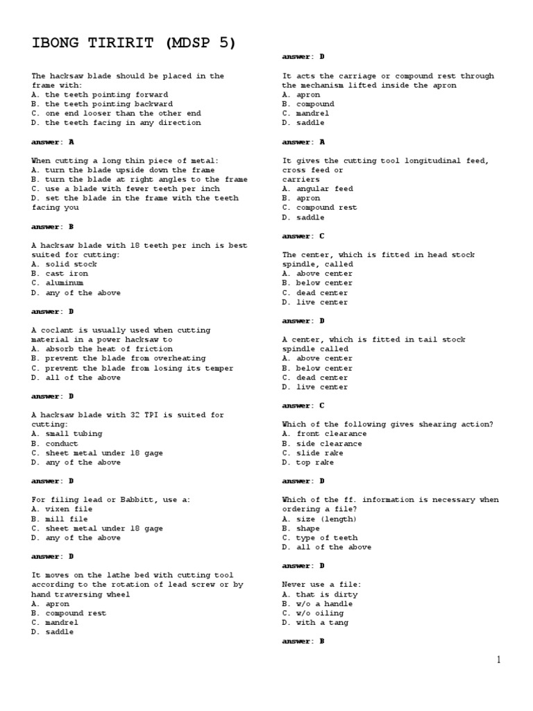 Ibong Tiririt MDSP 5 | Download Free PDF | Grinding (Abrasive Cutting) | Machining