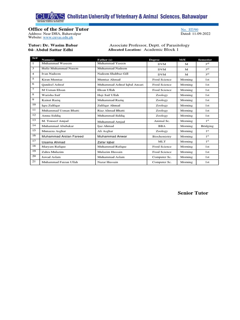 Student Allocation List | PDF