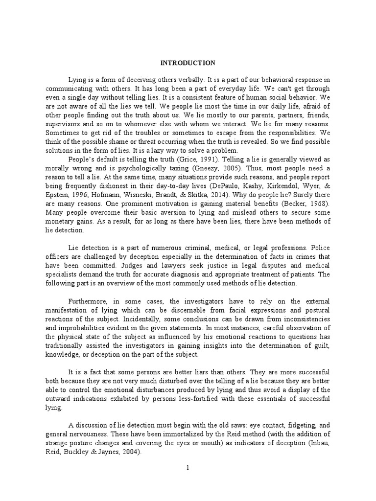 Chapter I | PDF | Polygraph