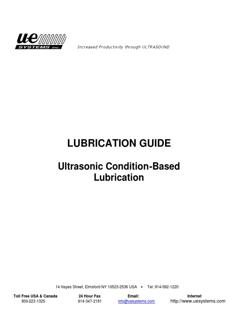 Lubrication Guide - Ultrasonic Condition-Based Lubrication | PDF ...