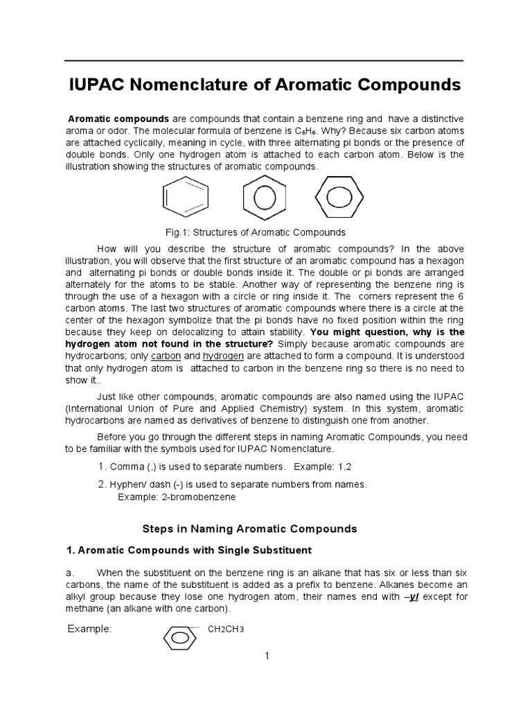 Aromatic Compounds | PDF | Aromaticity | Benzene