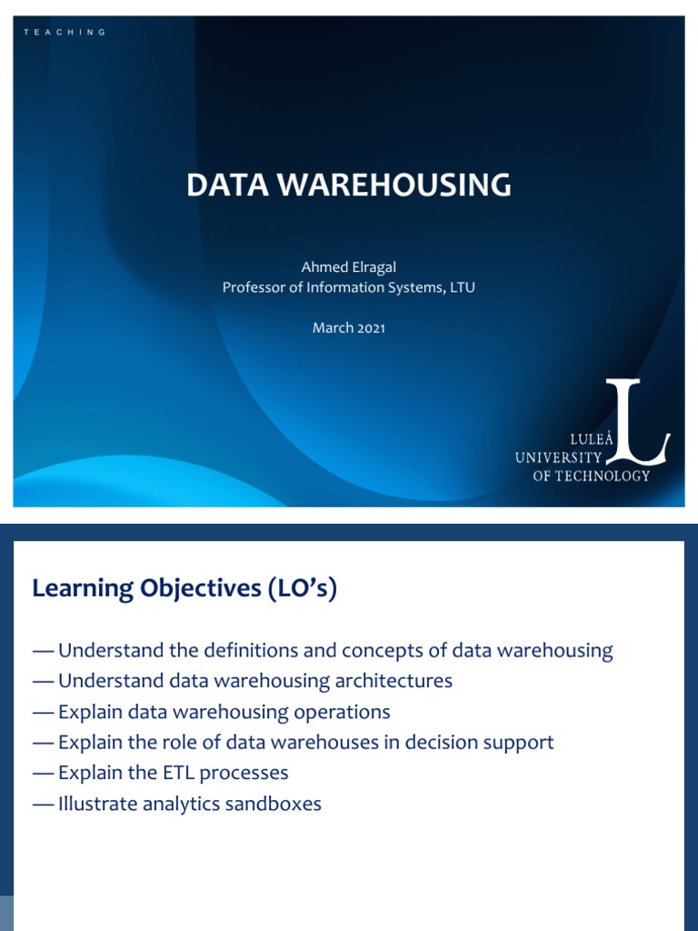 03 Data Warehousing-AE | PDF | Data Warehouse | Information Technology Management