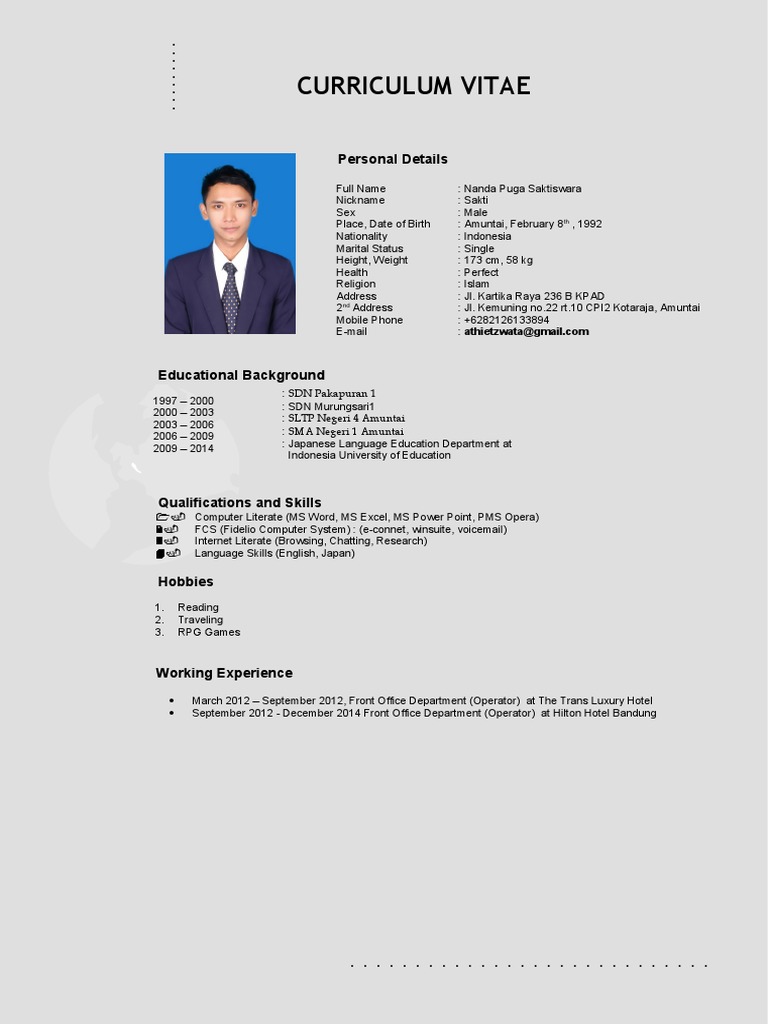 CV Nanda Puga Saktie Fix | PDF