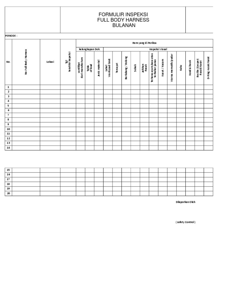 Form Inspeksi Bulanan APD IMIP | PDF