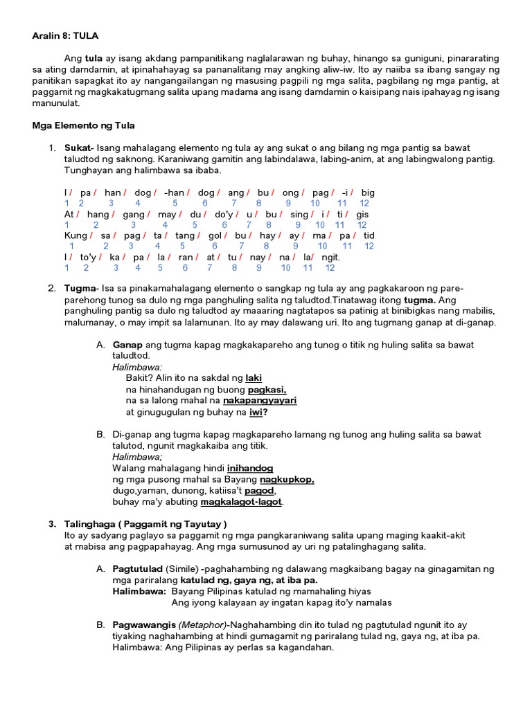 Q2 Aralin-8 Tula | PDF