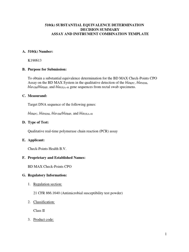 BD MAX CPO Assay for Carbapenem Genes | PDF | Polymerase Chain Reaction ...