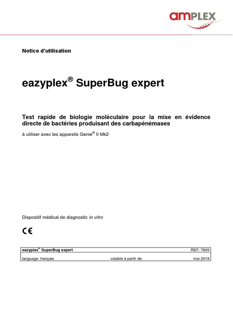 IFU Eazyplex Superbug Expert | PDF | Sensibilité et spécificité | Infection