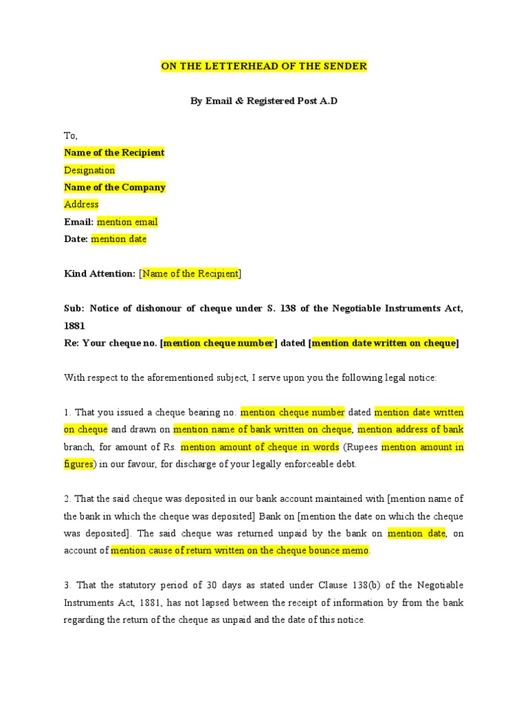 Legal Notice Ready Use Recovermoney | PDF