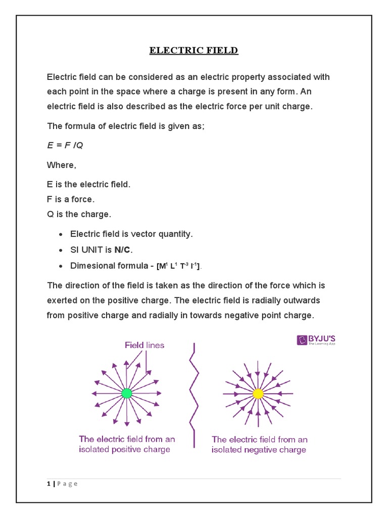 Electric Field AND GAUSS LAW | PDF | Science & Mathematics | Technology ...