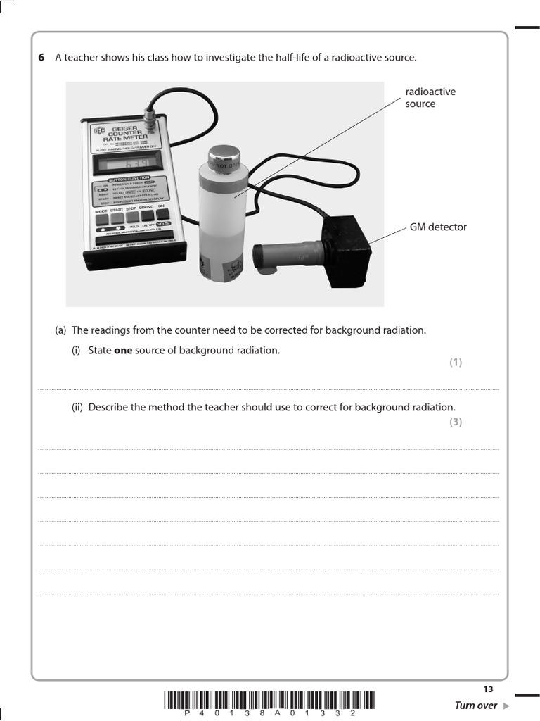 RadioAct - 01-Jan 12 Measure Graph Half Life 13 Marks PDF | PDF | Radioactive Decay ...