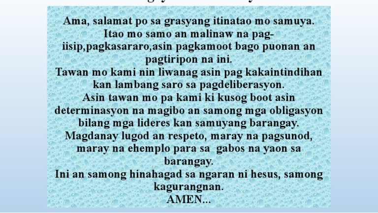 Barangay Officials Prayer | PDF