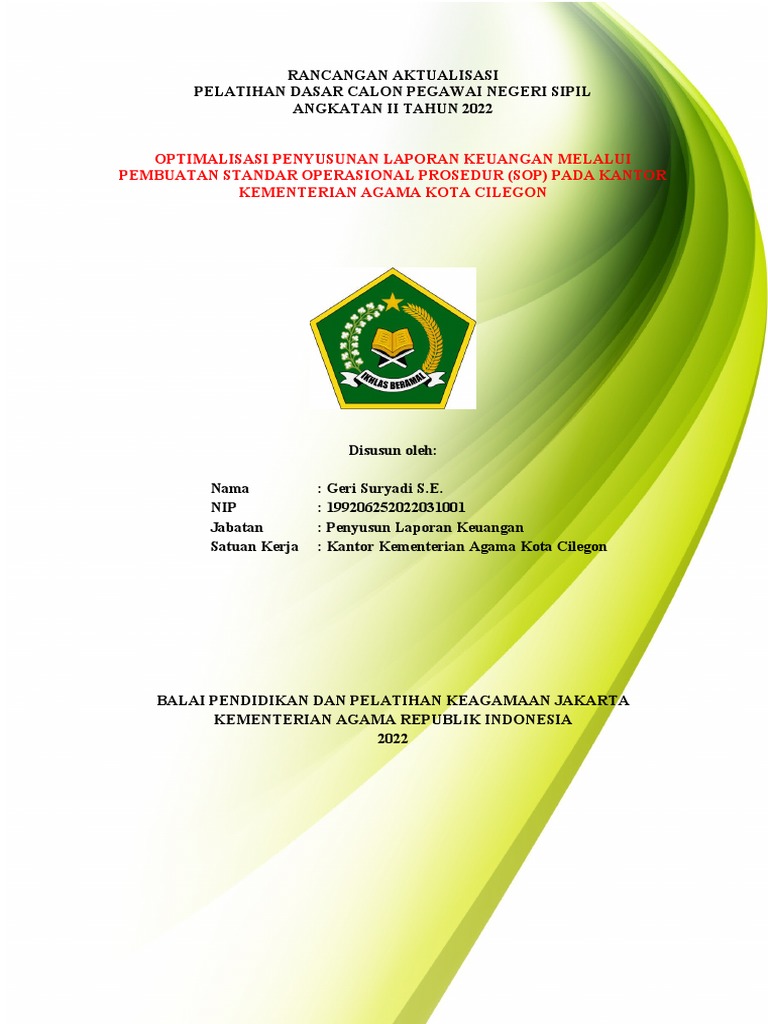 Contoh Rancangan Aktualisasi | PDF