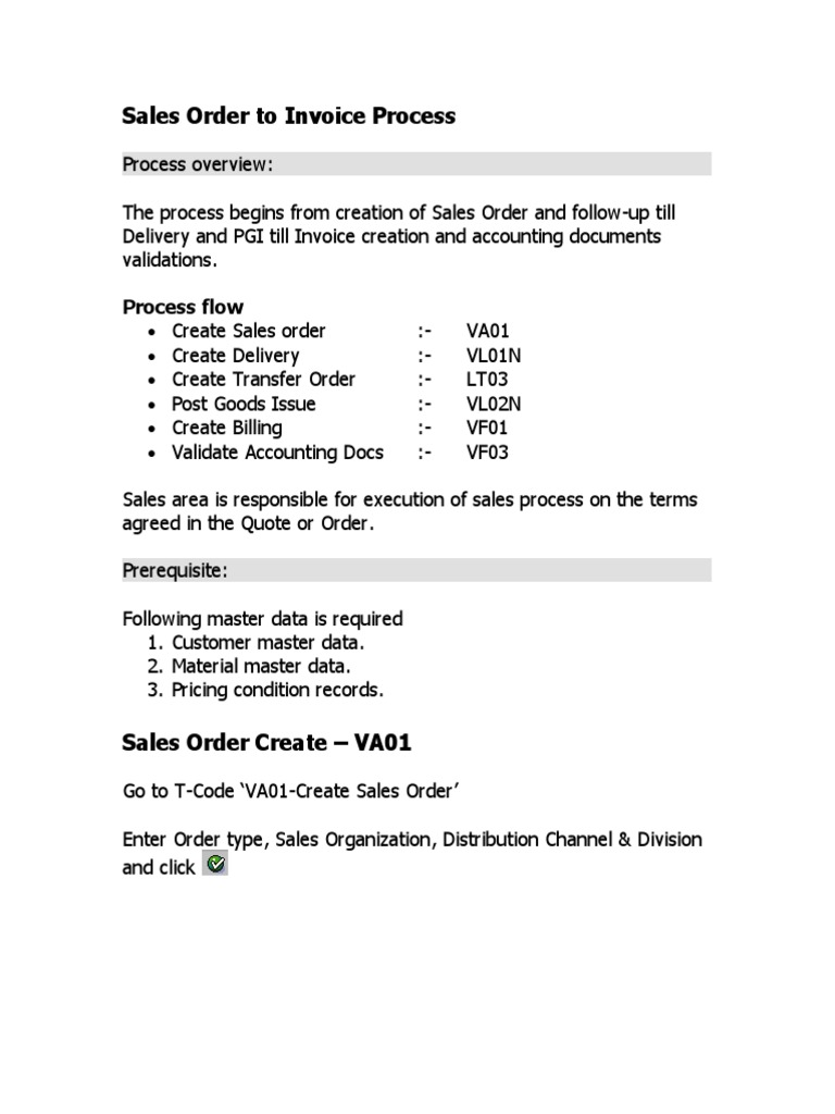 03 Order To Invoice Process 001 | PDF | Invoice | Computing