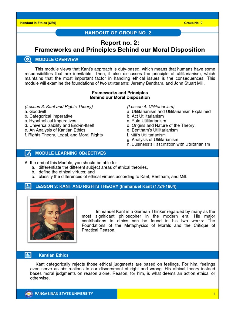 PDF Team2 Handout Ge9 | PDF | Utilitarianism | Pleasure