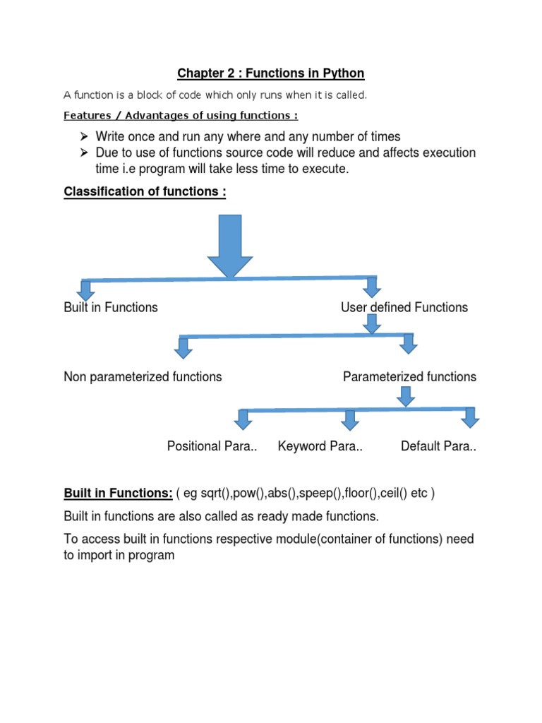 Chapter 2 - Functions in Python | PDF