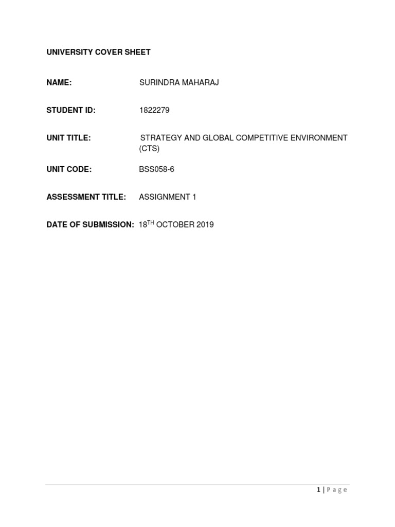 Strategic Management Assignment # 1 | PDF | Swot Analysis | Business Strategic Management Assignment # 1 | PDF | Swot Analysis | Business
