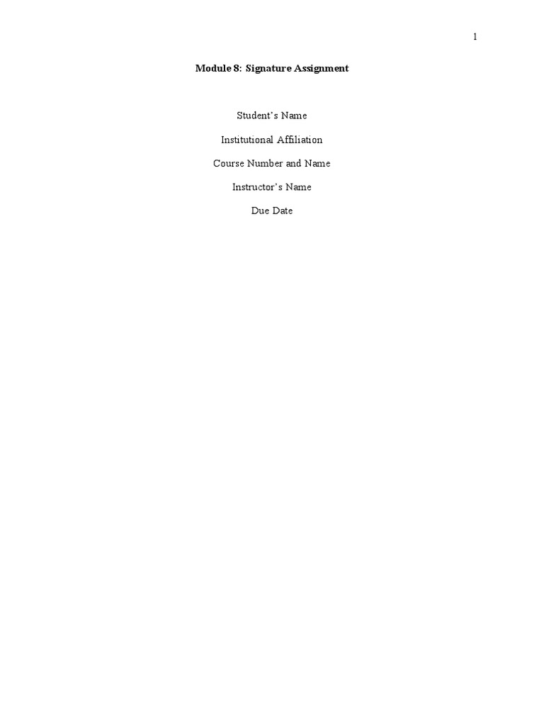 Module 8: Signature Assignment | Download Free PDF | Psychotherapy | Cognitive Behavioral Therapy