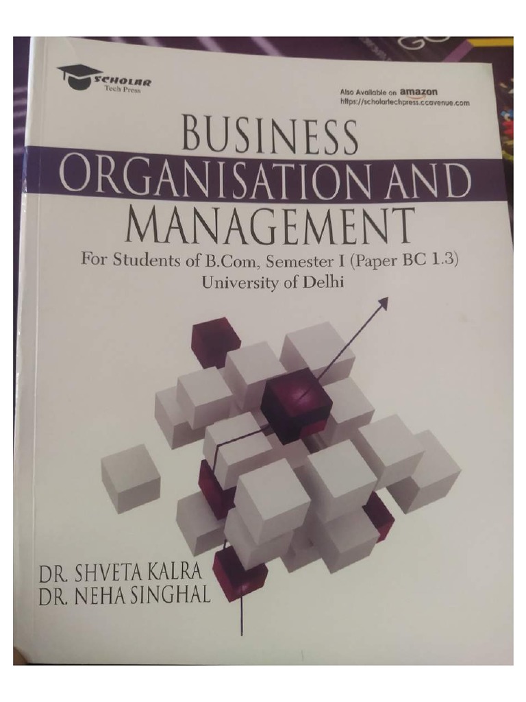 Book On Business Organisation and Management by DR Neha Singhal | PDF