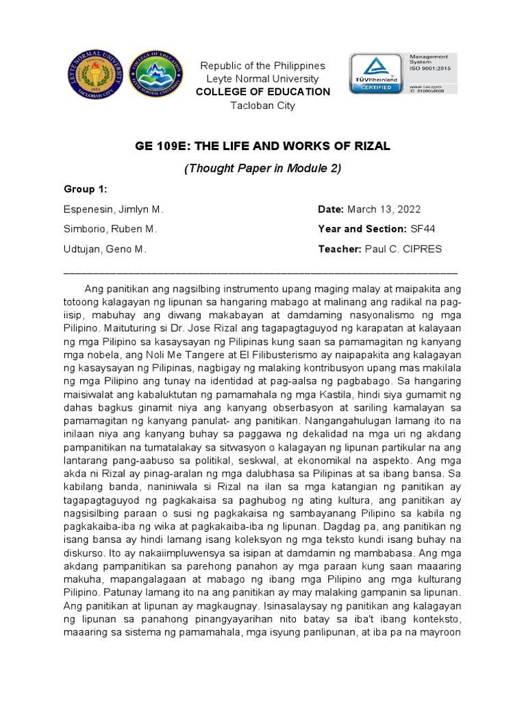 MO2 G1 ThoughtPaper | PDF