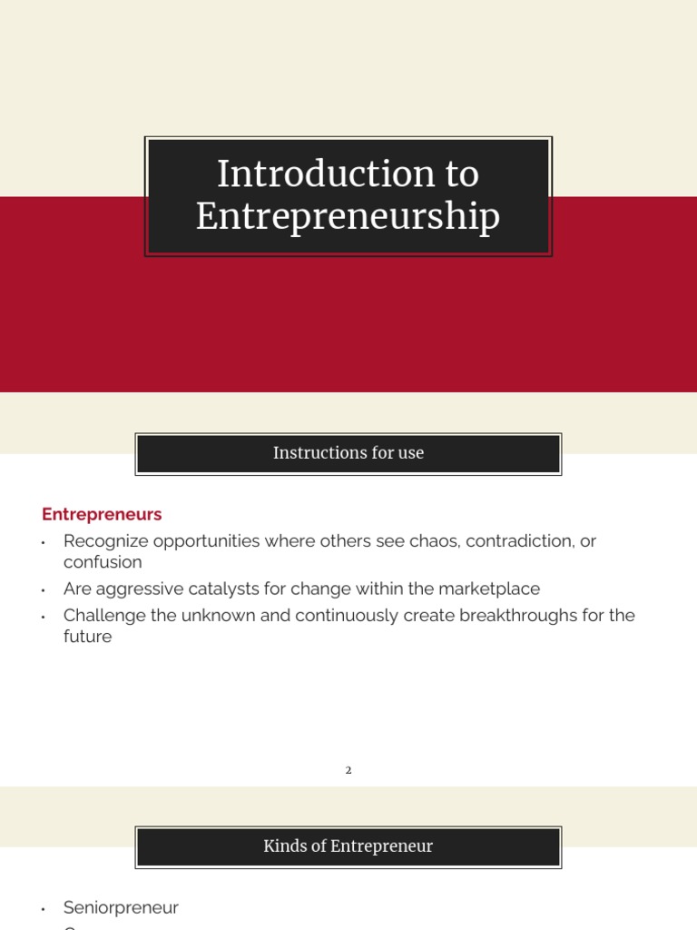 Module 1 - Introduction To Entrepreneurship | PDF | Entrepreneurship ...