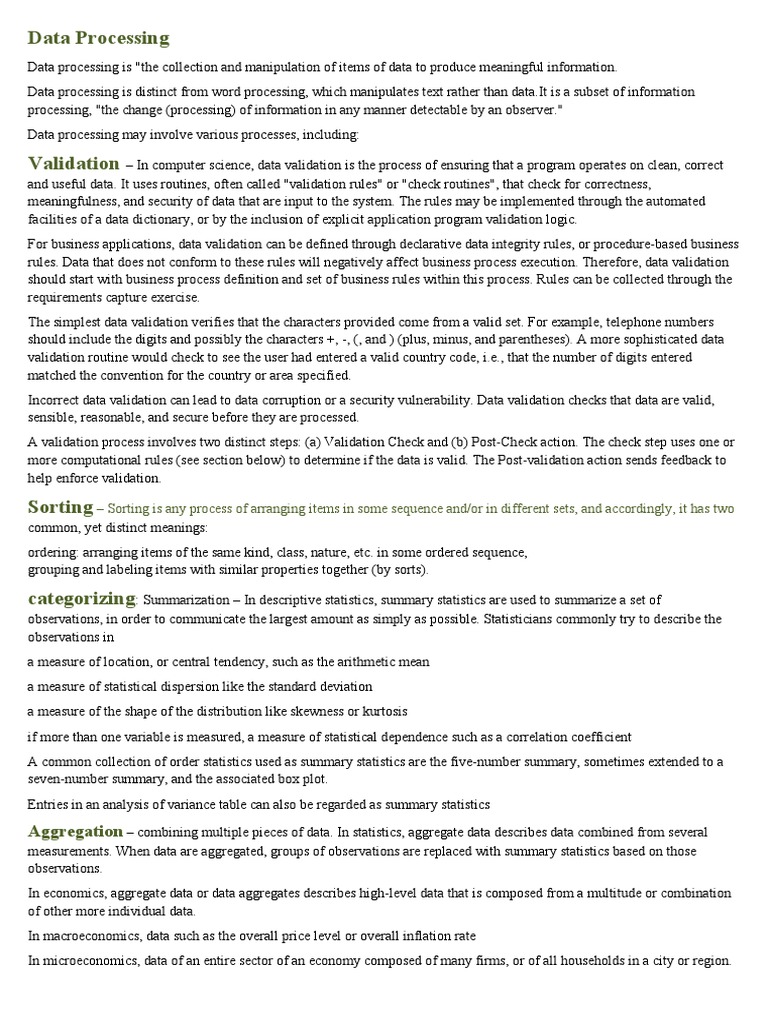 Data Processing | PDF | Computer Data Storage | Central Processing Unit