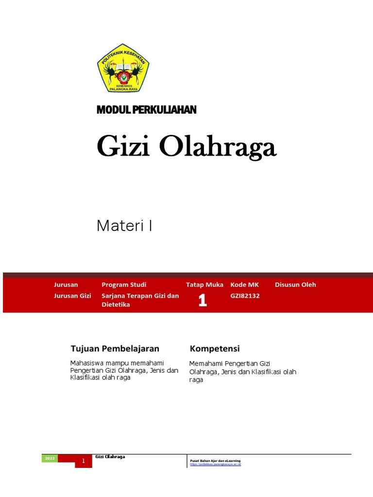 Gizi Olahraga: Panduan Nutrisi Atlet | PDF