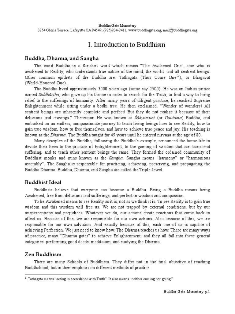 Introduction to Buddhism and Zen | PDF | Gautama Buddha | Zen