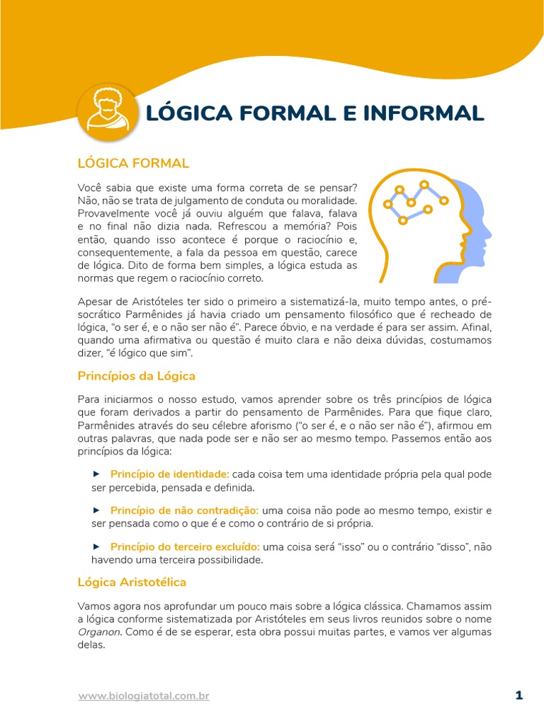 Uma introdução à lógica formal e informal: princípios, tipos de ...