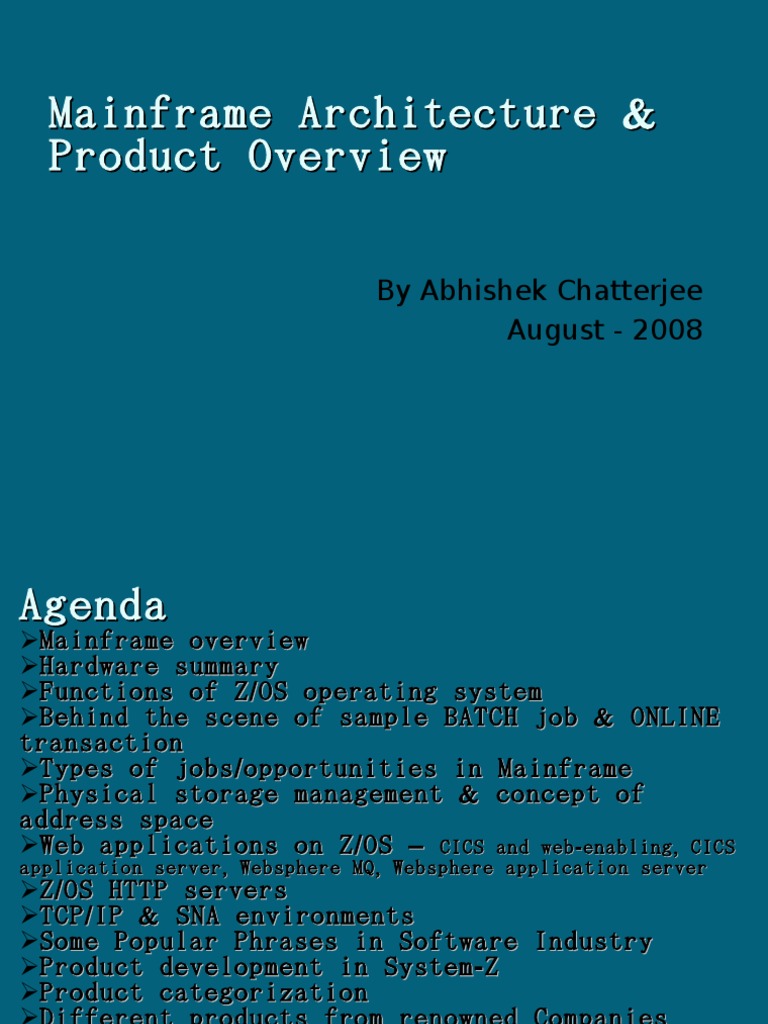 Mainframe Architecture Product Overview 1218153498319609 9 | PDF ...